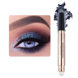 lokfar eye-shadow stick makeup cosmetics eye brightener stick, rotatable cream eye shadow pencil, glitter shimmer eyeshadow stick with soft brush for eye makeup (10# silver gray shimmer)