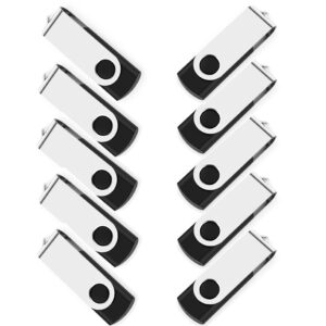 10 Pack 128MB USB Flash Drive Bulk Pack, Bulk USB 2.0 Flash Drives Thumb Drive Swivel Memory Stick Jump Drive Pen Drive Zip Drive