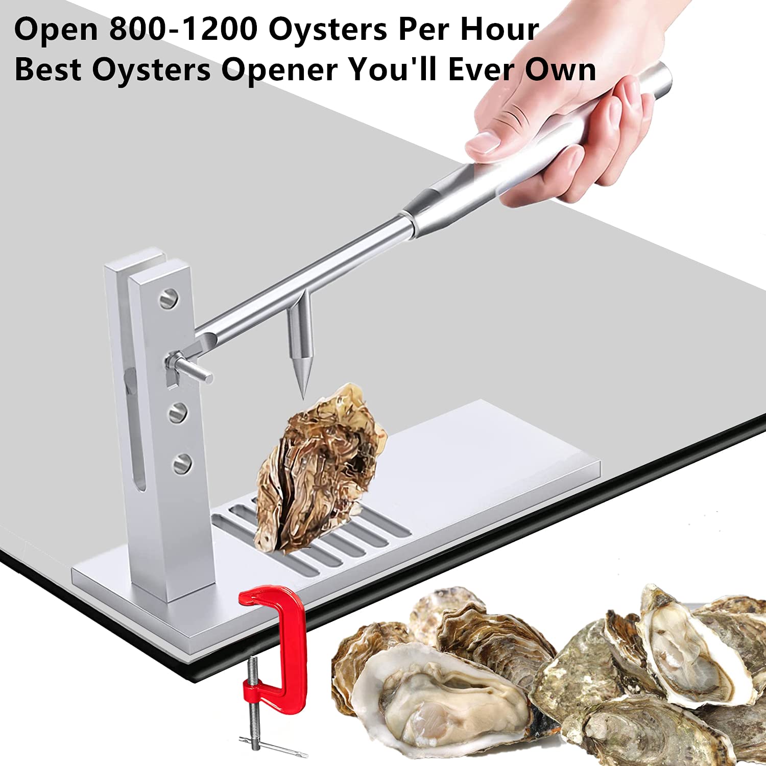 Oyster Shucker Machine Stainless Steel Oyster Shucker Tool Set Oyster Clam Shucking Kit Oyster Clam Opener Machine Oyster Sheller Practical Hotel Buffets Homes Gift Oyster Opener Oyster Knife Shucker