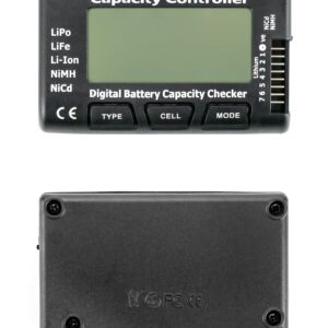 QWORK RC Cellmeter Controller Tester Voltage Tester, 7 Digital Battery Capacity Checker Compatible with LiPo Life Li-ion NiMH Nicd Battery