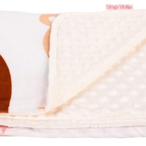 Top Tots Deluxe Minky Baby Blanket - Angel Wings, 40 x 29 Inch White