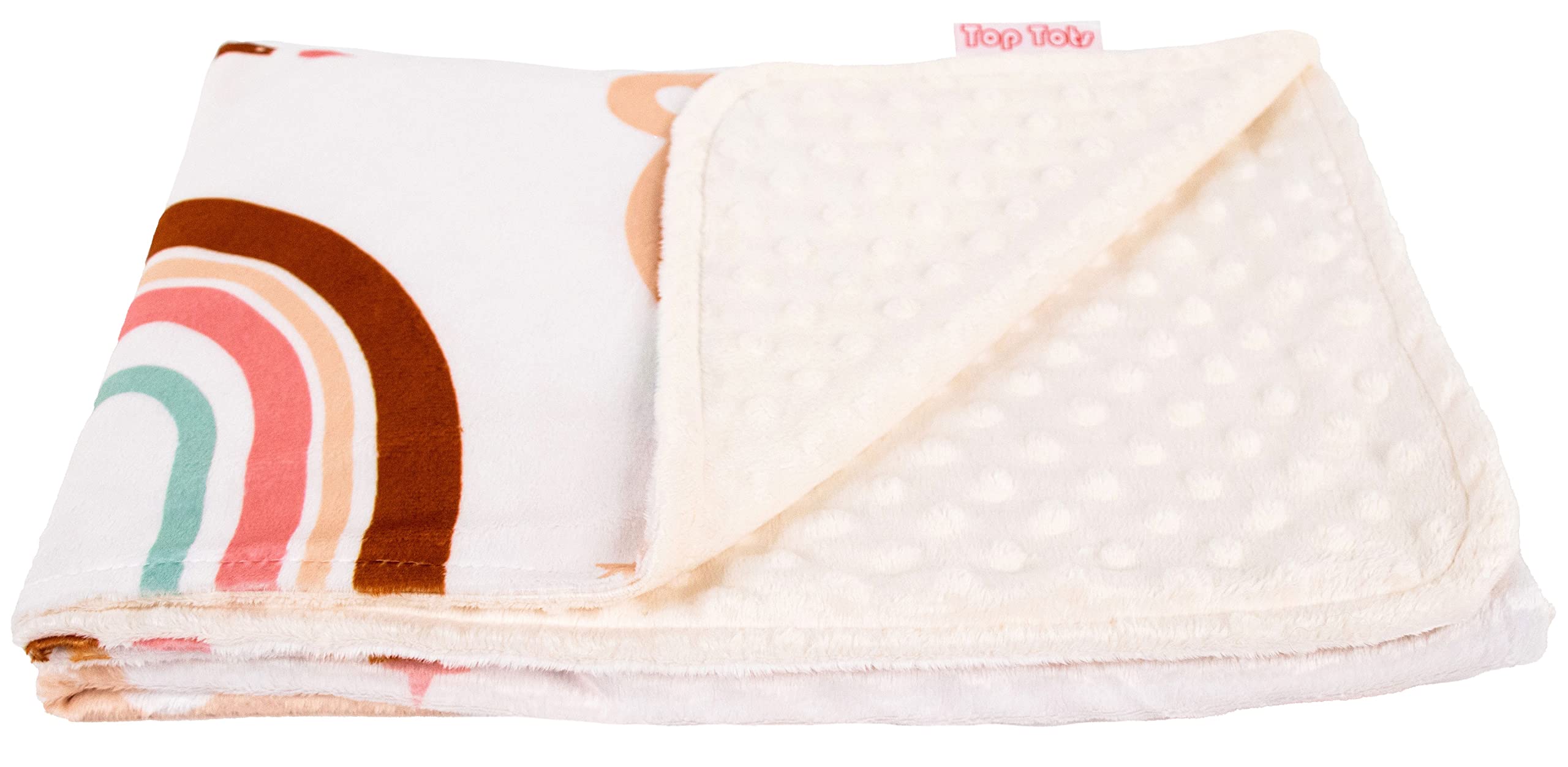 Top Tots Deluxe Minky Baby Blanket - Angel Wings, 40 x 29 Inch White