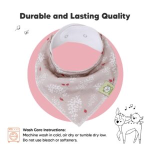 KeaBabies 5-Pack Organic Muslin Baby Burp Cloths And Baby Bandana Drool Bibs Bundle - White Burp Cloth (Petals) - Super Absorbent Bandana Drool Bibs (Bloom)