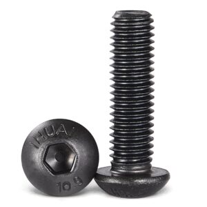 cicidorai m3-0.5 x 8mm button head socket cap bolts screws, 10.9 grade alloy steel, black oxide finish, machine thread, allen socket drive, quantity 100