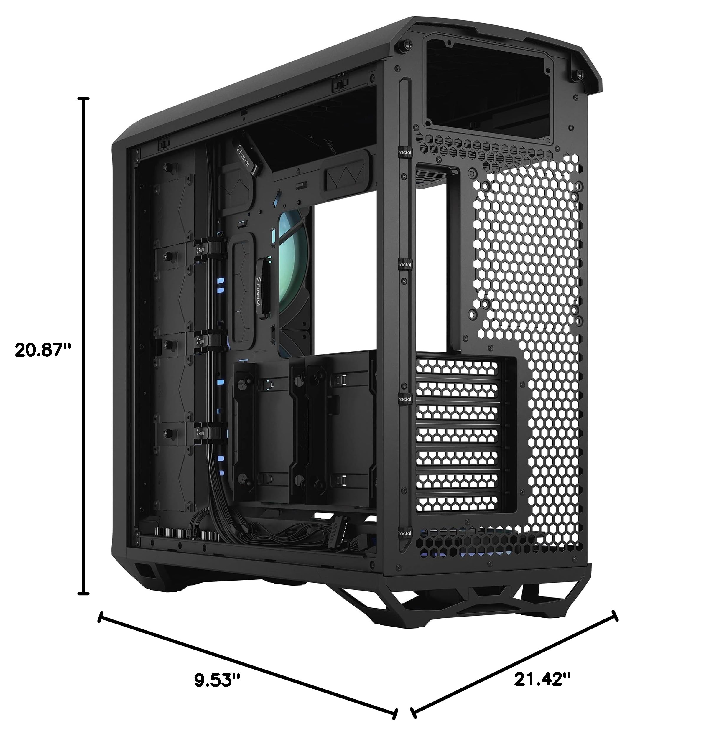 Fractal Design Torrent RGB Black E-ATX Tempered Glass Window High-Airflow Mid Tower Computer Case