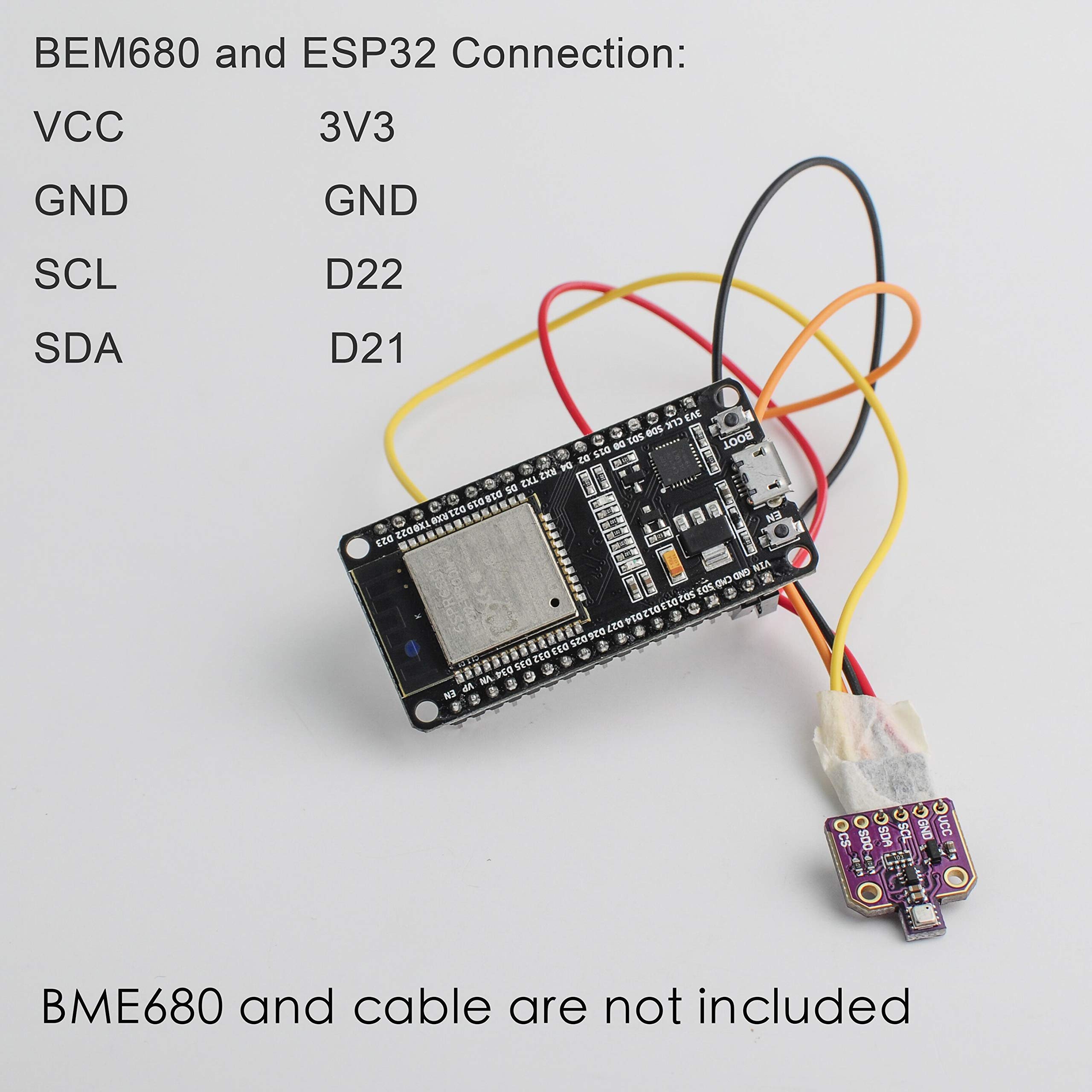 DEVIT V1 ESP32-WROOM-32 + 0.96 Inch Yellow&Blue I2C OLED Display Module