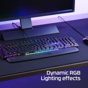 HyperX Alloy MKW100 – Mechanical Gaming Keyboard, Dynamic RGB Lighting, Onboard Memory to Save Lighting Profiles, Dust-Proof Mechanical switches, Brushed Aluminum Frame, Detachable Wrist Rest