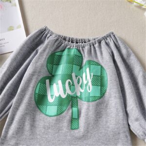 BBand Toddler Baby Girl St Patrick's Day Clothes Little Kids Off Shoulder Shirts Tops Flared Pants Summer Outfits (Clover Green, 18-24 M