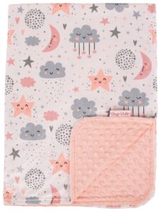 top tots deluxe minky baby blanket - cloud bears, 40 x 29 inch white