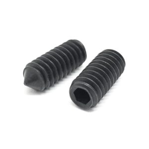 (8 pieces) 1/4-20x1" alloy cone point coarse thread allen socket set screw black oxide