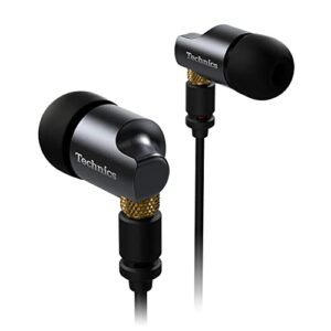 technics premium in- ear monitors iem, high-fidelity wired in-ear earbuds earphones with innovative 10mm driver for ultra-low distortion - eah-tz700, black/gold