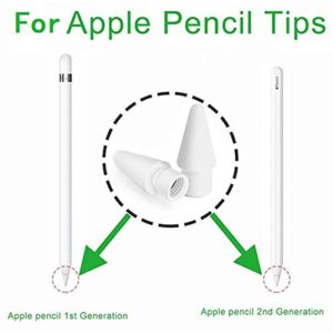 Replacement Tips Compatible with Apple Pencil 1st & 2nd Generation(4 Pack), High Sensitivity Apple Pencil Nibs for Apple Pencil,Screen Protector Supported (White)