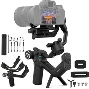 feiyutech scorp-c camera gimbal stabilizer for dslr and mirrorless cameras,camera handheld gimbal 3-axis, 5.51lbs payload for sony/canon/panasonic/lumix/nikon/fujifilm,with tripod