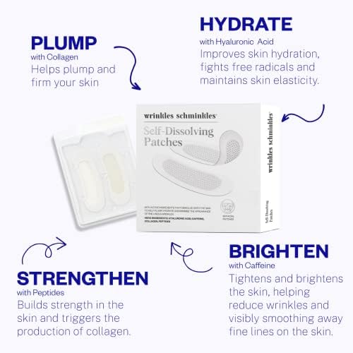 Wrinkles Schminkles Self-Dissolving Microdart Patch for Face - Target & Reduce Wrinkles, Ultimate Facial Hydration and Rejuvenation (4 pairs)