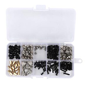 mounting screw kit, standard size metal screws assortment high strength multifunctional 165pcs with plastic case for office devices