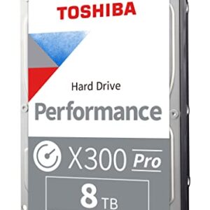 Toshiba X300 PRO 8TB High Workload Performance for Creative Professionals 3.5-Inch Internal Hard Drive – Up to 300 TB/Year Workload Rate CMR SATA 6 GB/s 7200 RPM 256 MB Cache - HDWR480XZSTB