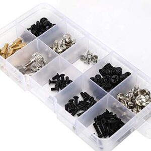 metal screws assortment, various specifications high strength standard size mounting screw kit 165pcs with plastic case for office devices