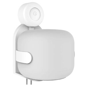 voma outlet wall mount compatible with google wifi mesh [2020 model] and google nest wifi router [2nd generation] 4x4 ac2200, no messy wires | space saving | easy installation white