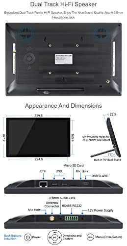 Waveshare 13.3inch Magic Mirror Mini-Computer Powered by Raspberry Pi CM4 13.3inch HD Touch Screen with USB/ETH Ports NOT Include CM4