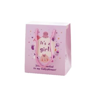 ymulas 50 pcs baby shower favor boxes for guests girls it’s a girl baby shower party supplies pink chocolate packaging box candy box gift box bag for baby shower (pink-m)