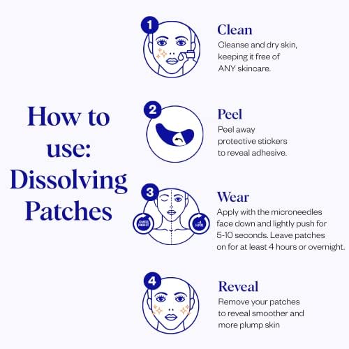 Wrinkles Schminkles Self-Dissolving Microdart Patch for Face - Target & Reduce Wrinkles, Ultimate Facial Hydration and Rejuvenation (4 pairs)