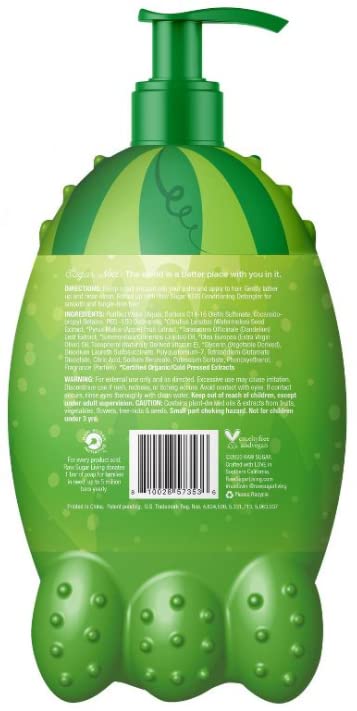 R S Raw Sugar Kids 2-in-1 Watermelon + Apple Shampoo and Conditioner 12 Oz. Plant Derived and Cold Pressed. Vegan and Cruelty Free.