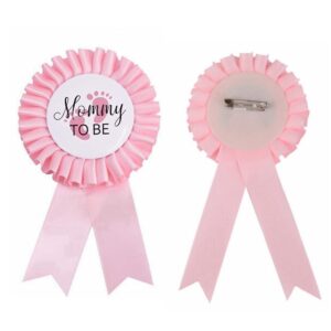 Yoinnt Baby Shower Sash and Badge for Girl - 'Mommy to Be' Sash and 'Daddy to Be' Badge Pin Set, Baby Shower Decorations Sash, Ideal Gift for Gender Reveal/Baby Shower