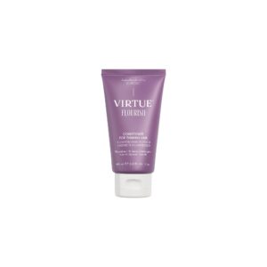 virtue flourish conditioner for fine or thinning hair, sulfate free hair growth product, detangles and thickens, color safe