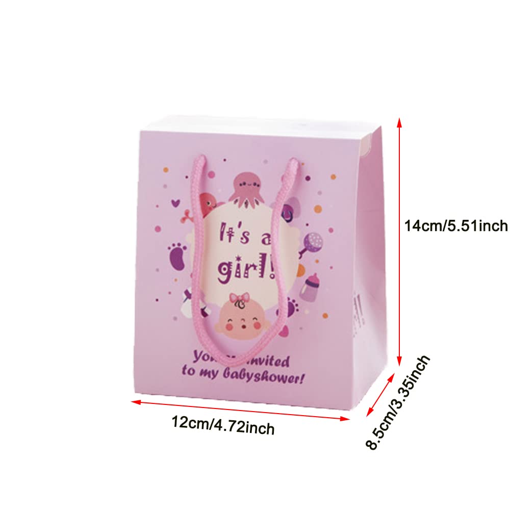 YMULAS 50 PCS Baby Shower Favor Boxes for Guests Girls It’s a Girl Baby Shower Party Supplies Pink Chocolate Packaging Box Candy Box Gift Box Bag for Baby Shower (Pink-M)