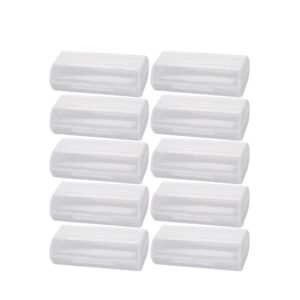 bettomshin 10pcs aa battery storage case holder 2 capacity battery storage box container for aa battery, transparent