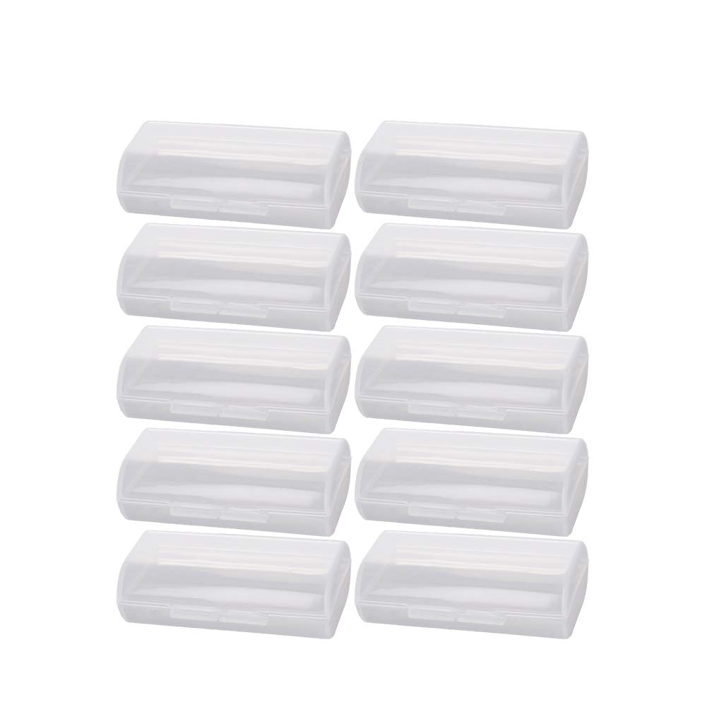 Bettomshin 10Pcs AA Battery Storage Case Holder 2 Capacity Battery Storage Box Container for AA Battery, Transparent