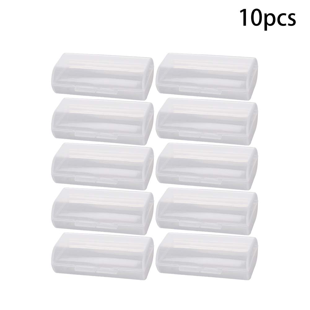 Bettomshin 10Pcs AA Battery Storage Case Holder 2 Capacity Battery Storage Box Container for AA Battery, Transparent