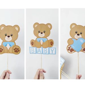 Baby Bear Baby Shower Centerpiece Sticks Decoration for Baby