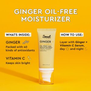 Sweet Chef Ginger + Vitamin C Oil-Free Gel Moisturizer - Antioxidant-Rich Soothing Daily Moisturizer with Hyaluronic Acid, Turmeric + Niacinamide - Help Hydrate + Even Skin Tone (60 ml / 2 fl oz)