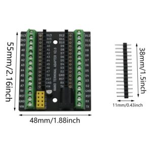 ZCZQC Terminal Adapter Board Terminal Expansion Adapter Plate with NRF2401, Expansion Interface DC Power Supply Interface for Arduino Nano V3.0 AVR ATMEGA328P