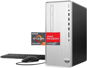 hp 2022 newest pavilion desktop, amd ryzen 7 5700g, 32gb ram, 2tb pcie ssd, windows 11 home, wi-fi 5, bluetooth, 9 usb ports, wired mouse, keyboard combo, pre-built tower bundle with jawfoal