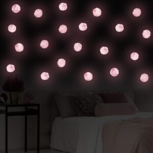 36 pcs glow in the dark polka dot wall decals pink watercolor dots wall sticker for bedroom luminous wall decals peel and stick nursery wall decor for kids baby girls boys toddler christmas gifts