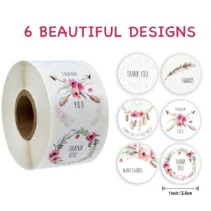 1000 Pcs Thank You Stickers Wedding Favors Small Business Envelope Seals Mini Candy Chocolate Stickers Party Gift Romantic Self-Adhesive Label 1 inch Stickers Rolls