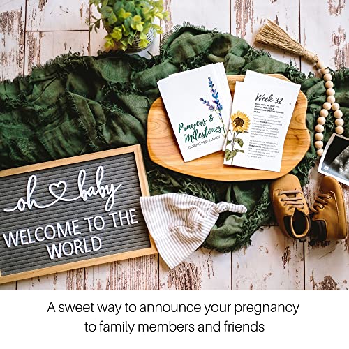 Pregnancy Prayer Cards, Weekly Prayer & Milestone Cards for Expecting Mother, Pregnancy Congratulations Gift for First Time Mom, Pregnancy Must Haves First Trimester Pregnancy Essentials for Mom to Be