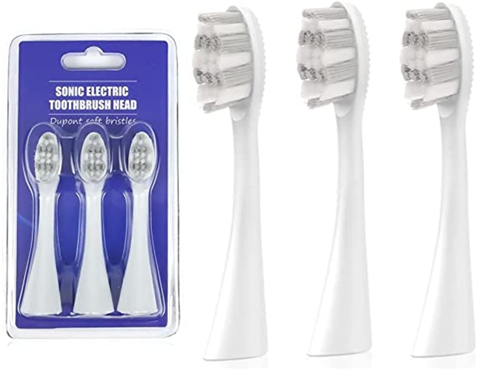 Toothbrush Replacement Heads 3 pcs for P3, S81, Made of Dupont Bristles, Soft Gum, Tongue Coating