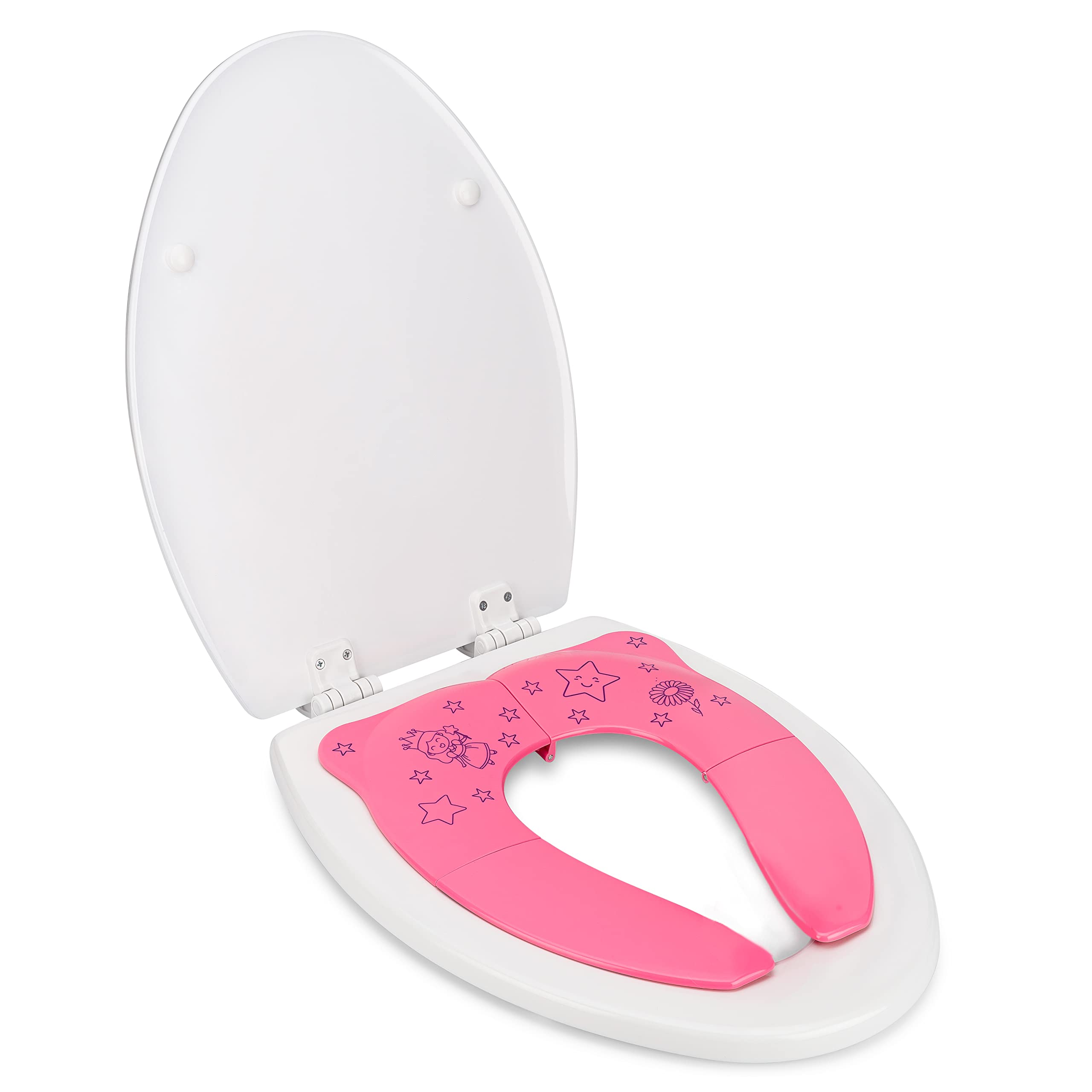 Cadily Princess Foldable Potty Training Seat. Travel Potty Seat for Toddlers. Portable Potty Seat for Toddler Travel. Baby Potty Training Toilet Seat. Kids Toilet Seat Travel Potty.Toddler Toilet Seat