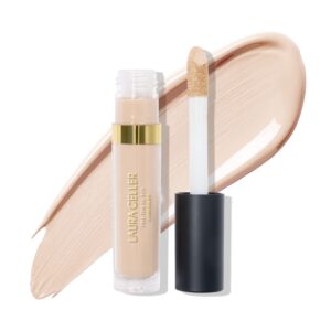 laura geller new york the ideal fix concealer - porcelain - buildable medium to full coverage liquid concealer - covers under eye dark circles & blemishes - long-lasting