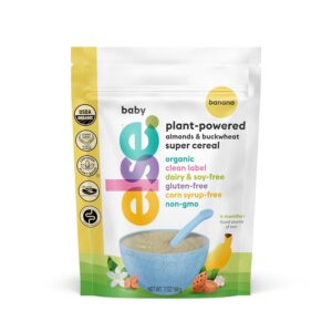 else nutrition baby cereal stage 1 for 6 months+, plant protein, organic, whole foods, vitamins and minerals (banana, 1 pack)