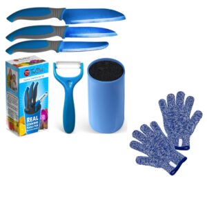 truchef kids knife set for cooking and kids cut resistant gloves (small) bundle