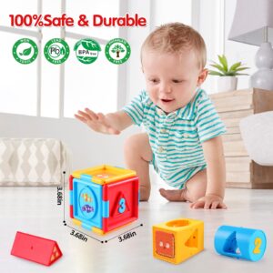 WITALENT Activity Cube Toys for 1 Year Old Boy Girl Baby Sorter Toy Montessori Toddler Toys Age 1-3 Developmental Learning Baby Toys 6-12-18 Months Christmas Birthday Gift for 1 2 3 Year Old