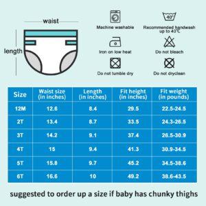 MooMoo Baby Training Underwear 4 Packs Absorbent Toddler Potty Training Pants for Boys and Girls-Cotton Dino 2T-6T (Dino, 5T)