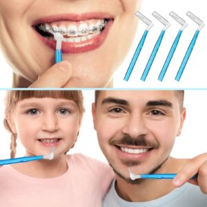 54 Pcs Interdental Brushes Between Teeth Interdental Brush Tooth Flossing Picks Toothpick Dental Tooth Flossing Head Oral Dental Hygiene Toothpick Cleaners (Blue)