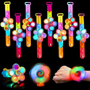 led light up fidget spinner bracelets, glow in the dark party favors for kids 4-8 8-12, goodie bags stuffers for kids, treasure box toys for classroom, birthday gifts