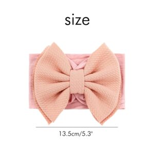 Dizila 12 Pack Elastic Big Bow Wide Nylon Headbands Hairbands Turban Headwraps Hair Accessories for Baby Girls Newborns Infants Toddlers Kids