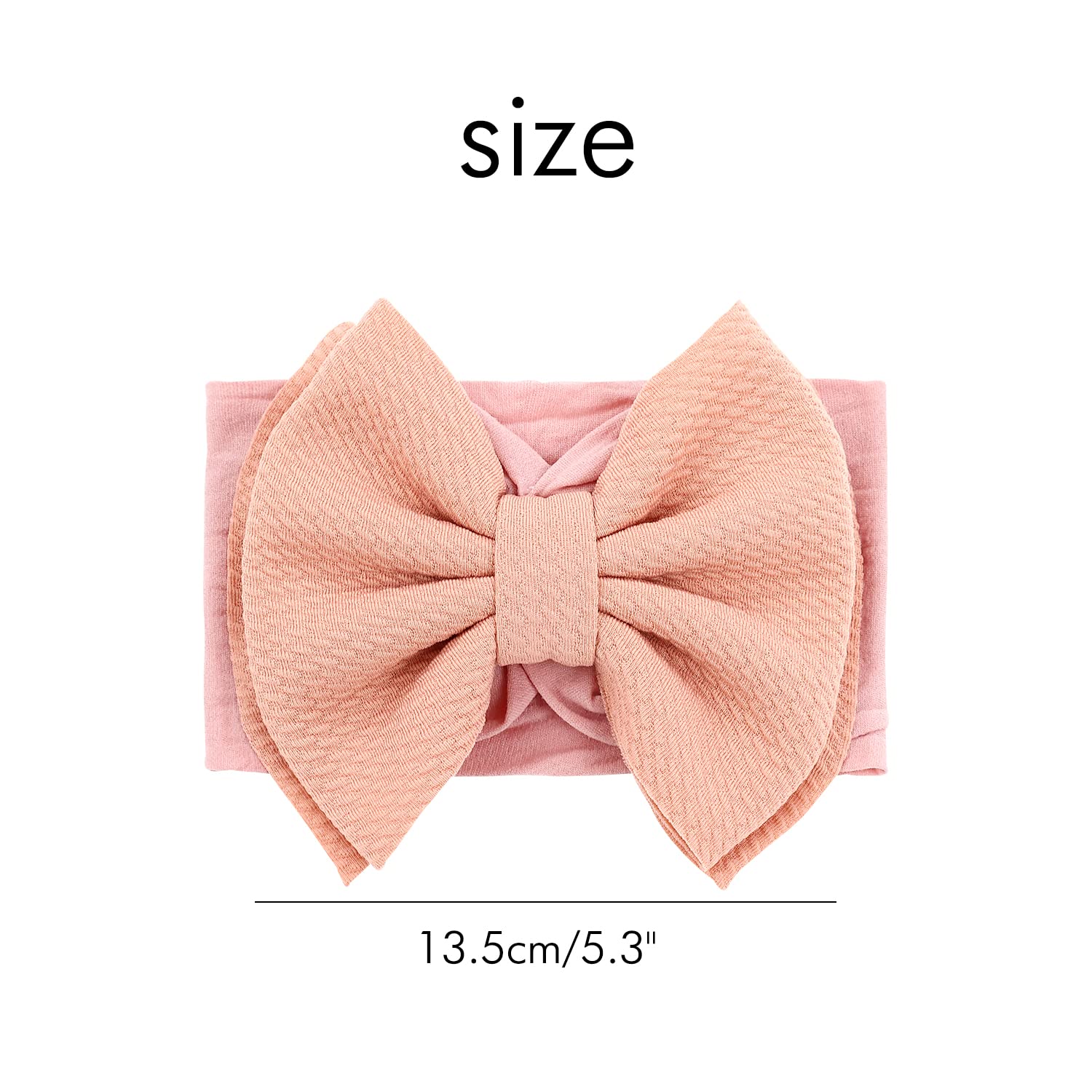 Dizila 12 Pack Elastic Big Bow Wide Nylon Headbands Hairbands Turban Headwraps Hair Accessories for Baby Girls Newborns Infants Toddlers Kids